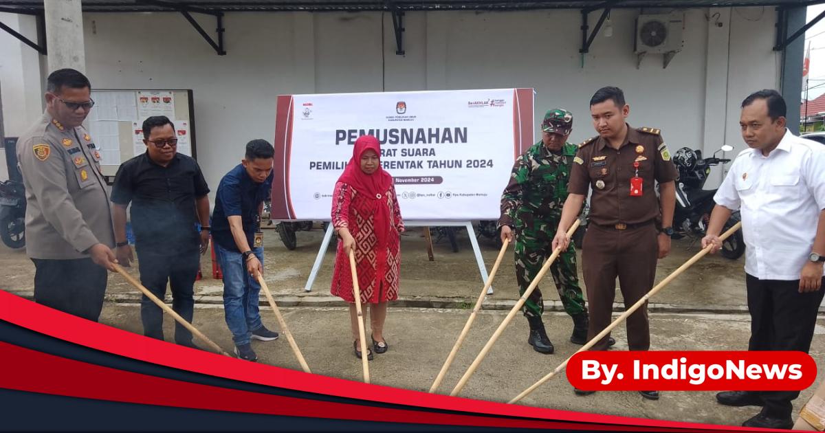 Sehari Pencoblosan KPU Mamuju Bakar Kertas Suara Rusak